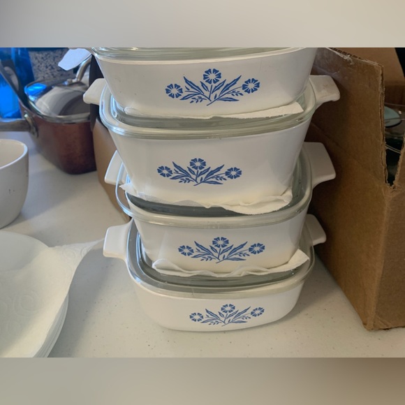 Corningware | Kitchen | Corningware Blue And White Set | Poshmark